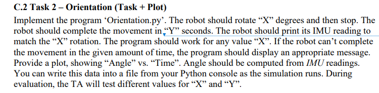 C.2 Task 2 - Orientation (Task + Plot) Implement the | Chegg.com