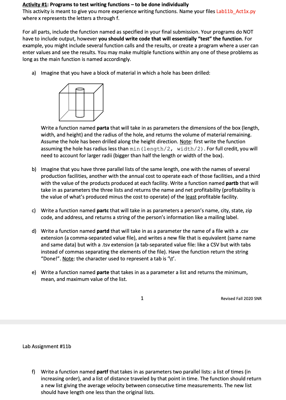 Activity #1: Programs to test writing functions - to | Chegg.com