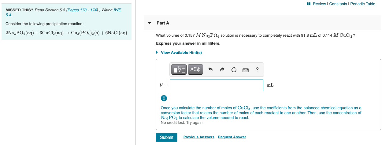 Solved 1 Review | Constants Periodic Table MISSED THIS? Read | Chegg.com