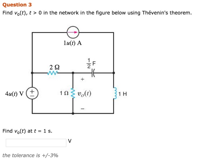 Solved Find v_o(t), t > 0 in the network in the figure below | Chegg.com