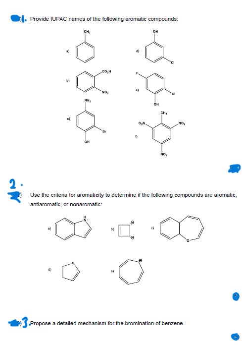 Solved Provide IUPAC names of the following aromatic | Chegg.com