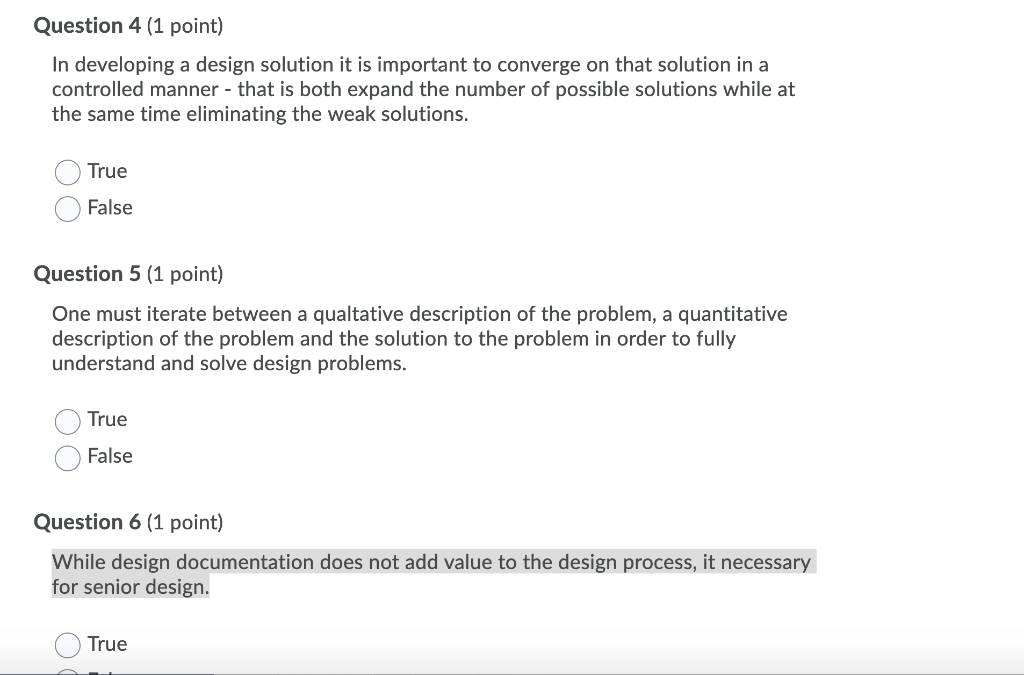 Solved Question 1 (1 point) In design, the most important | Chegg.com