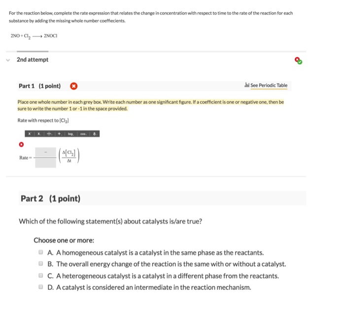 Solved If the rate of change of Cl2 is -0.0565M/s, what is | Chegg.com