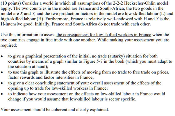 Solved (10 points) Consider a world in which all assumptions | Chegg.com