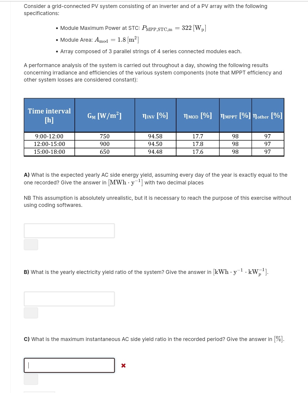 Consider a grid-connected PV system consisting of an | Chegg.com