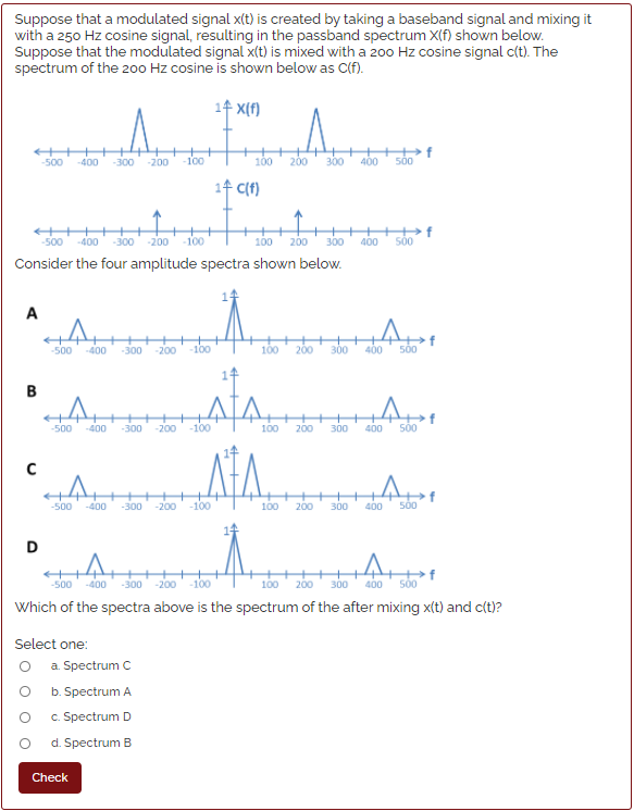 Solved Suppose a 120Hz cosine wave modulates a 1kHz | Chegg.com