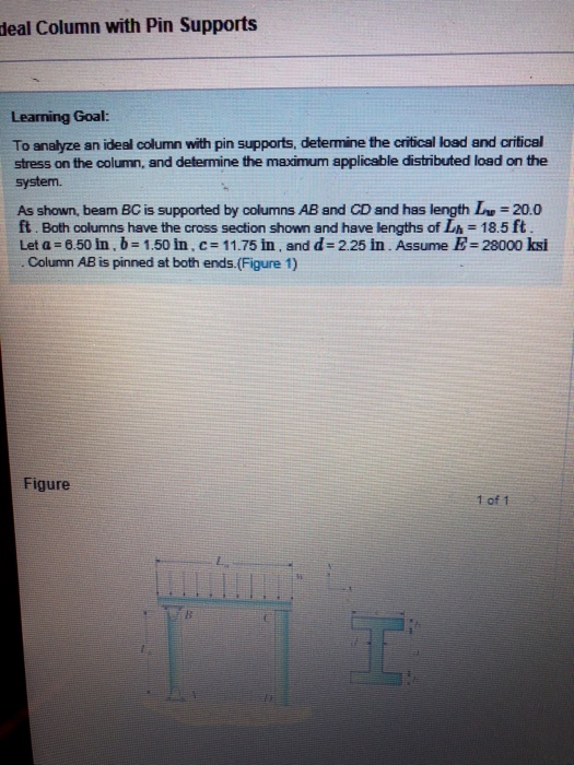 Solved deal Column with Pin Supports Learning Goal: To | Chegg.com