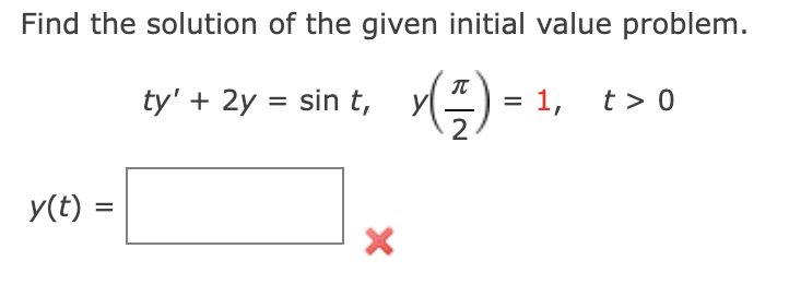 Solved Find the solution of the given initial value problem. | Chegg.com