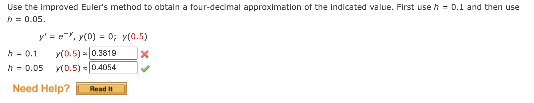 Solved Use the improved Euler's method to obtain a | Chegg.com