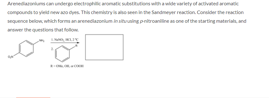 Solved Arenediazoniums can undergo electrophilic aromatic | Chegg.com