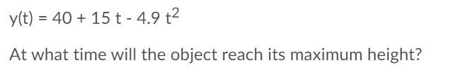 Solved An object height changes with time t (in seconds) | Chegg.com