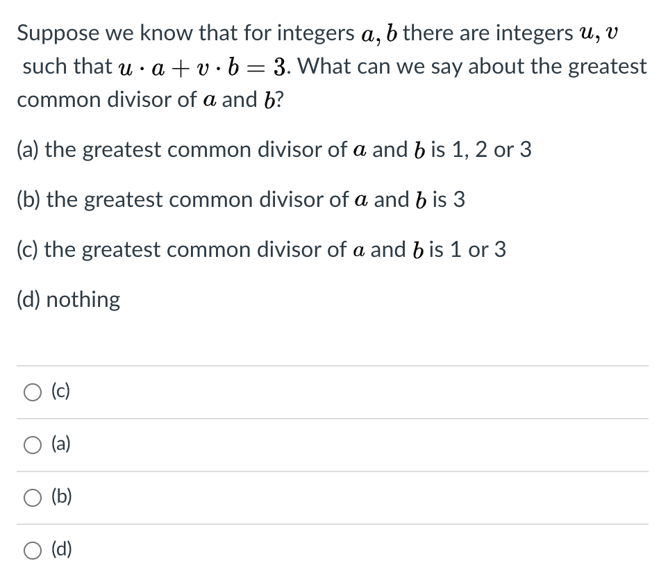 Solved If the greatest common divisor of integers a and b | Chegg.com