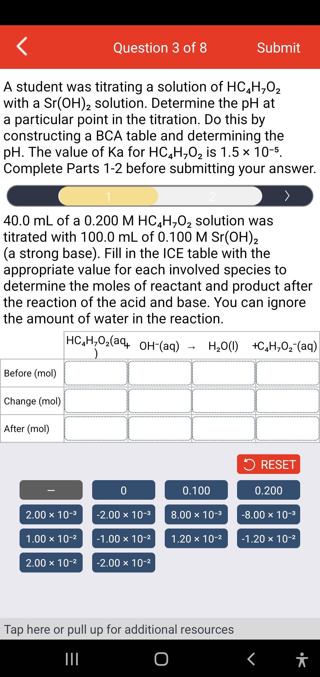 Solved A student was titrating a solution of HC4H7O2 with a | Chegg.com