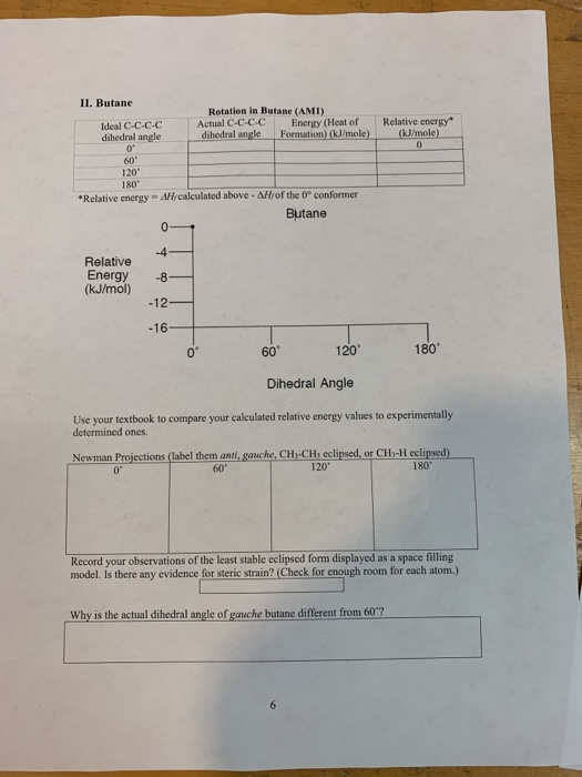 Date Name REPORT SHEET FOR CONFORMATIONAL ANALYSIS OF | Chegg.com