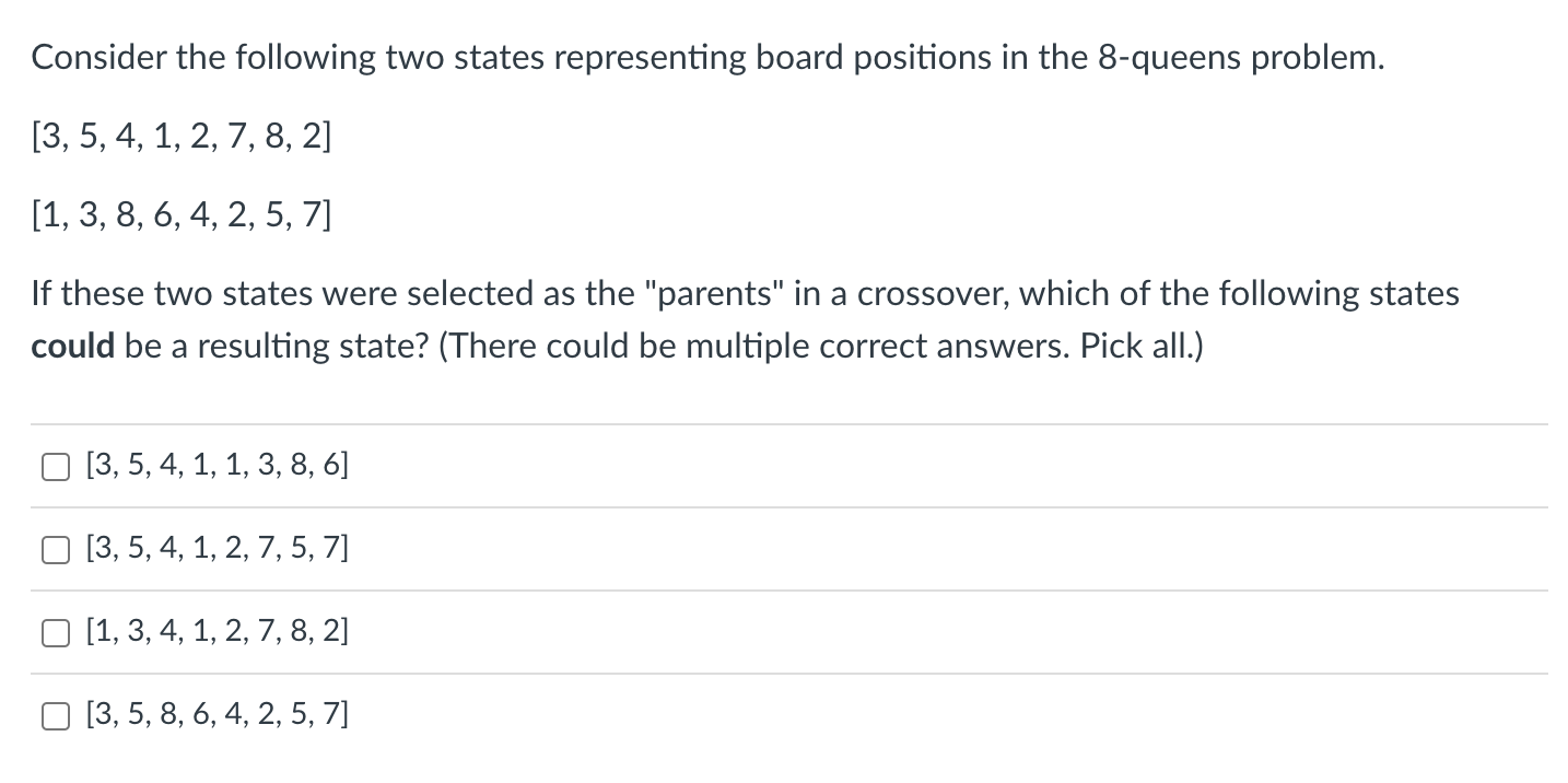 Solved The 8-queens problem can be generalized to any sized | Chegg.com