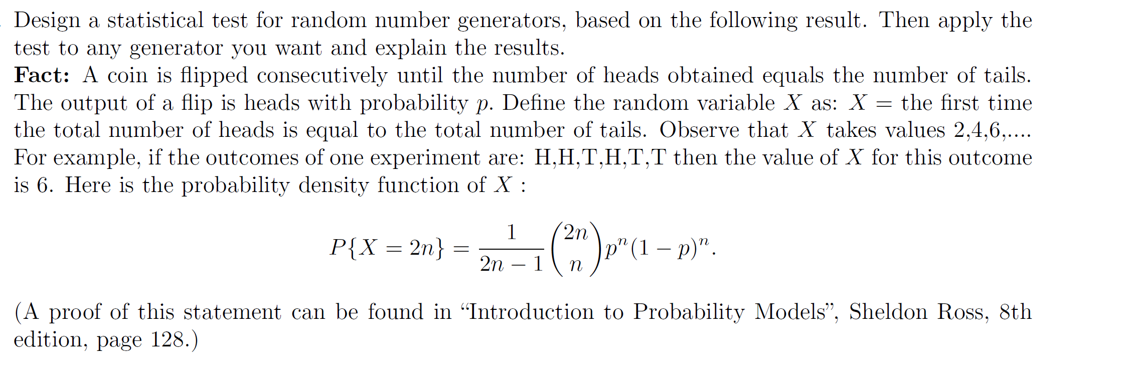 Solved a Design a statistical test for random number | Chegg.com
