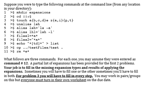 Suppose you were to type the following commands at | Chegg.com