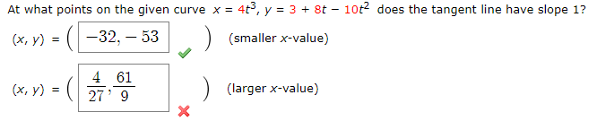 Solved At what points on the given curve x = 4t3, y = 3 + 8t | Chegg.com