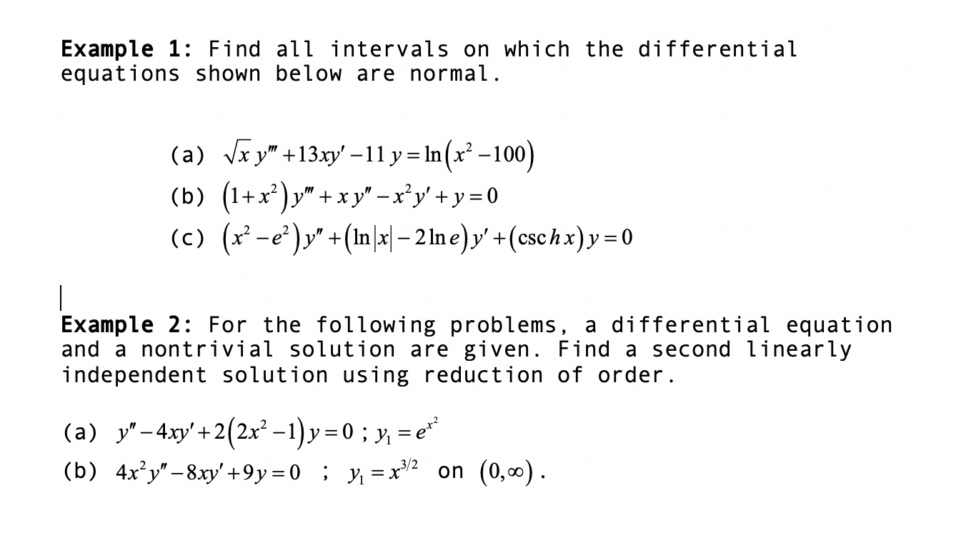 Solved Example 1: Find all intervals on which the | Chegg.com