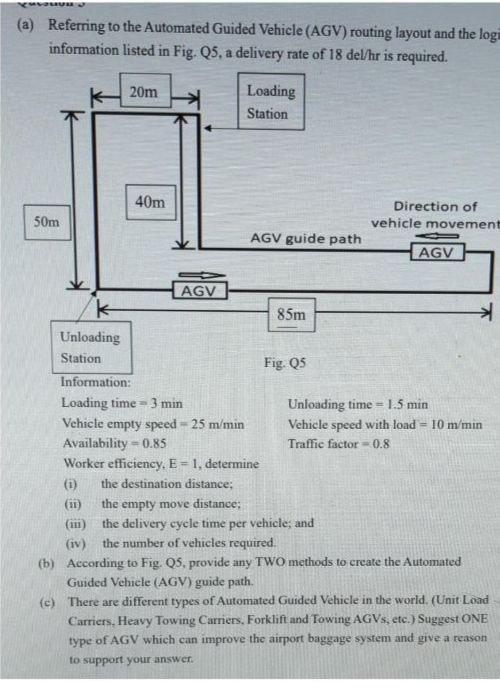 Solved (a) Referring to the Automated Guided Vehicle (AGV) | Chegg.com