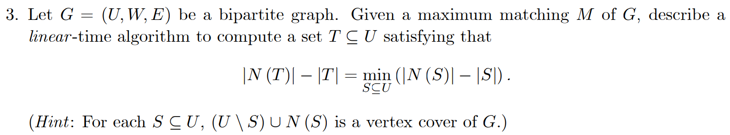 Solved Given a max matching M of bipartite graph G, describe | Chegg.com