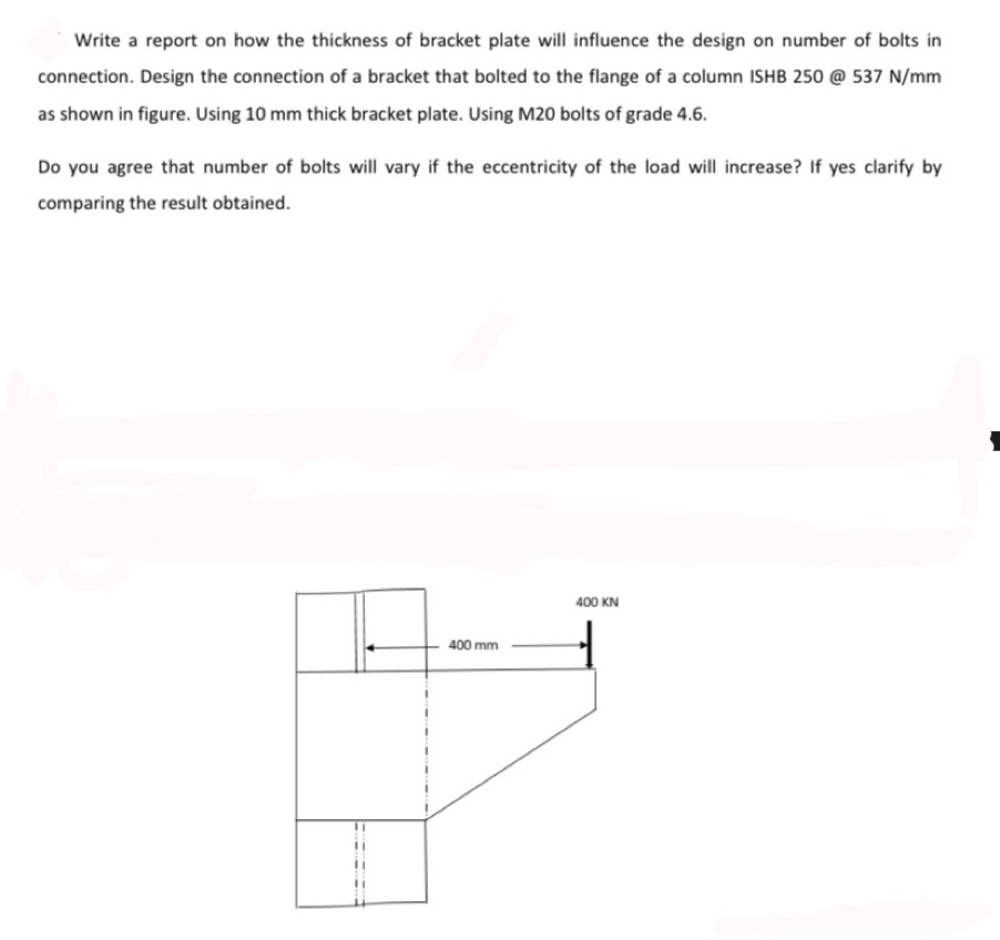 Solved Write a report on how the thickness of bracket plate | Chegg.com