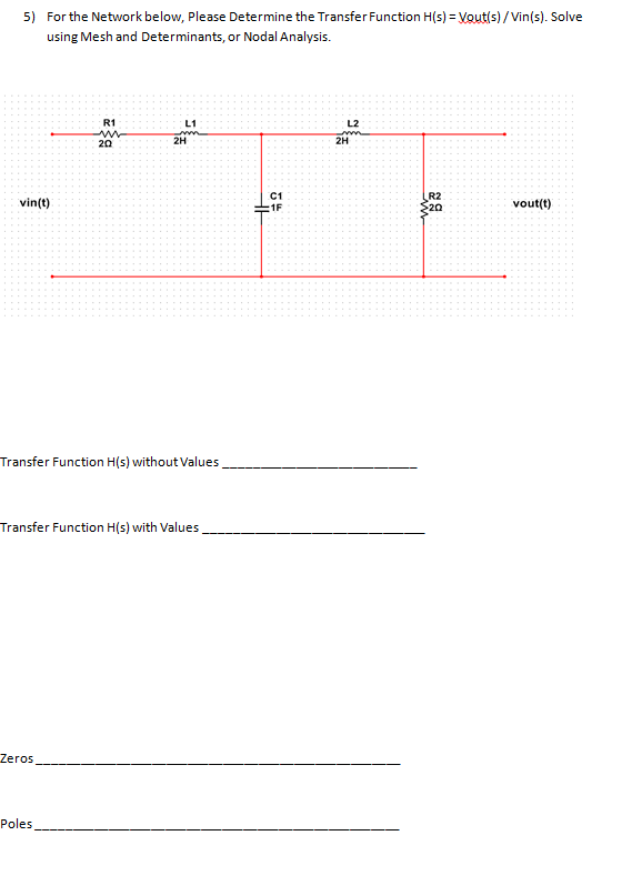 Solved Using the Transfer Function Block in Multisim | Chegg.com