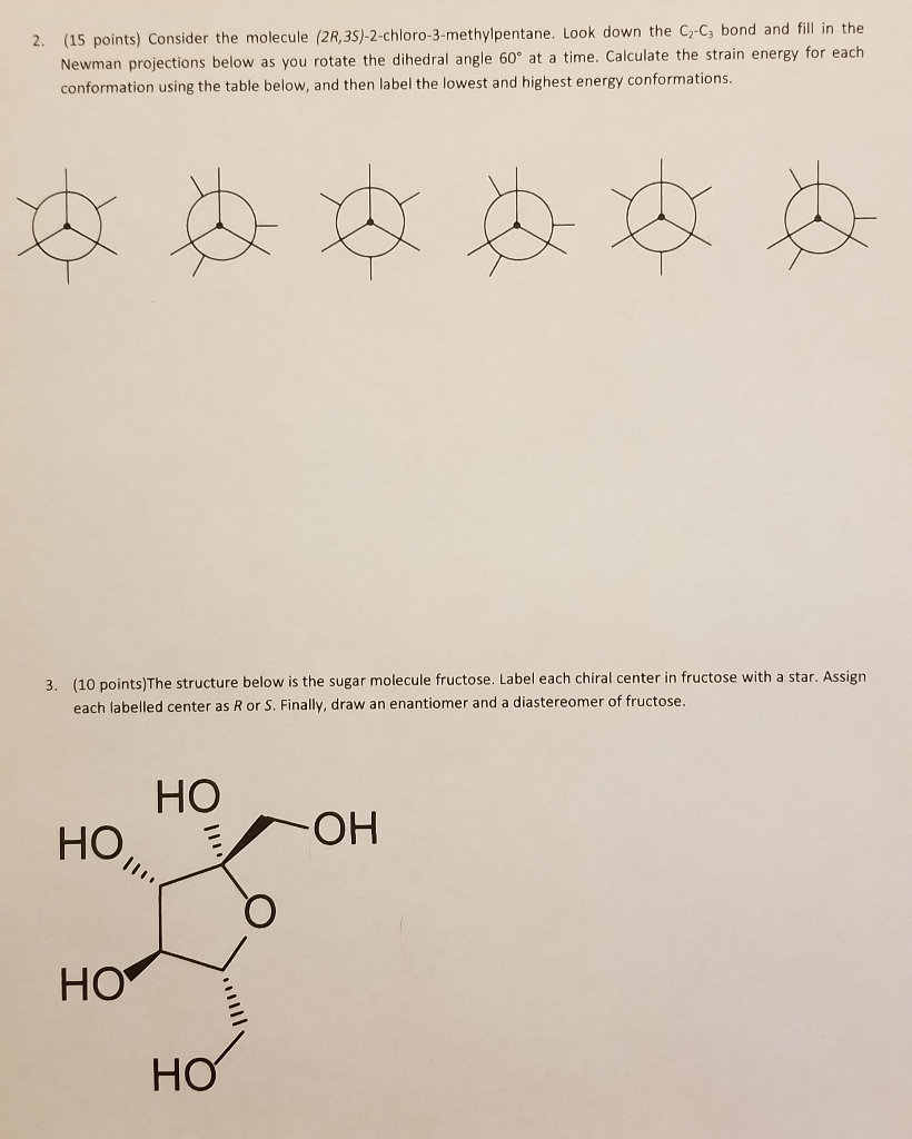 Solved 2. (15 points) Consider the molecule (2R, | Chegg.com