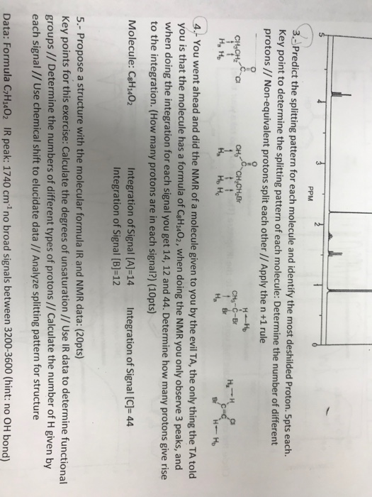 Solved PPM 3.- Predict the splitting pattern for each | Chegg.com