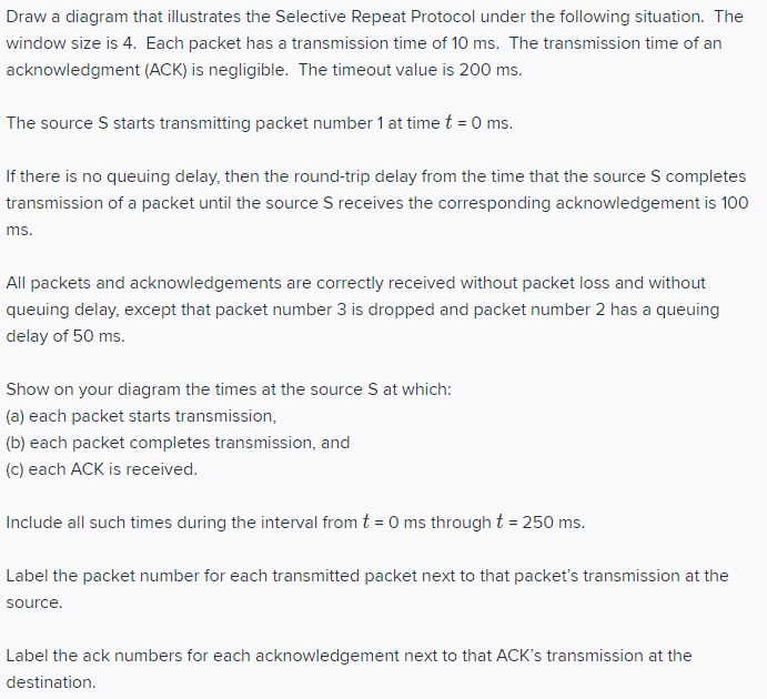 Solved Draw a diagram that illustrates the Selective Repeat | Chegg.com