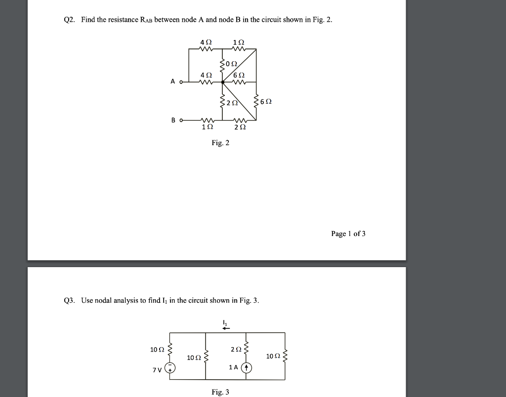 Solved Q2. Find the resistance RAB between node A and node B | Chegg.com
