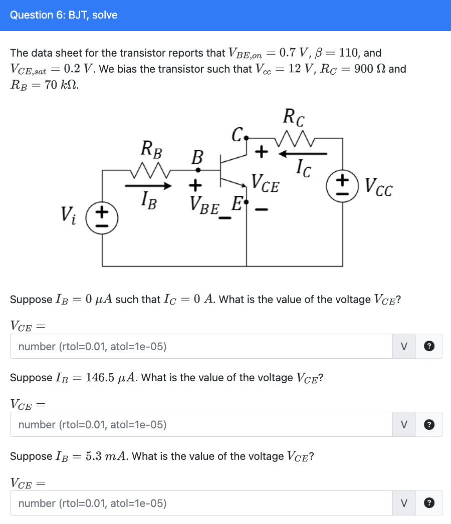 The data sheet for the transistor reports that | Chegg.com