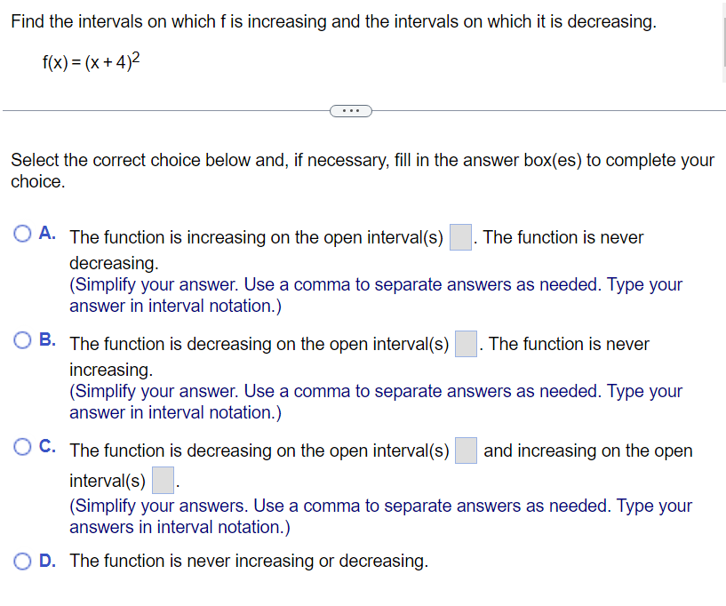 Solved Find the intervals on which f is increasing and the | Chegg.com
