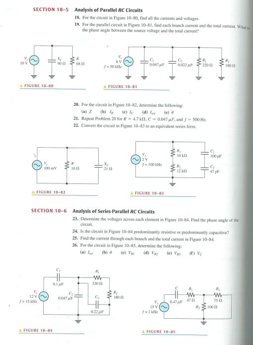 Solved SECTION 10-5 Analysis of Parallel RC Circuits 18. For | Chegg.com