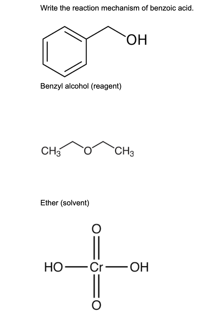 Solved Write the reaction mechanism of benzoic acid. OH | Chegg.com