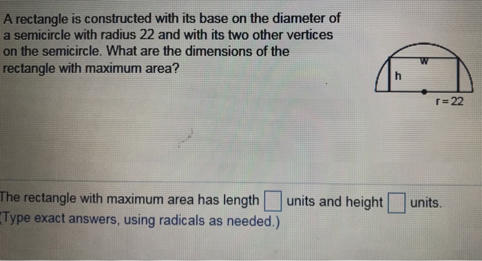 Solved A rectangle is constructed with its base on the | Chegg.com
