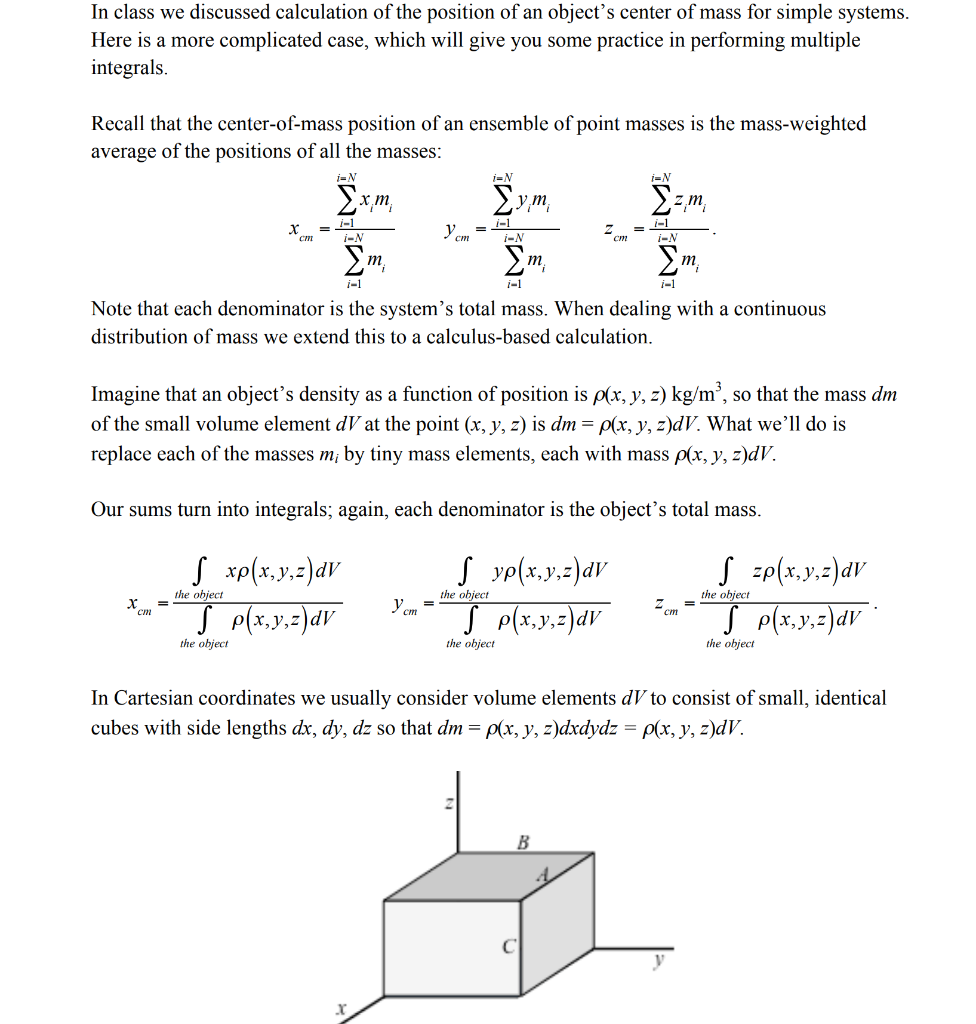 Solved In class we discussed calculation of the position of | Chegg.com
