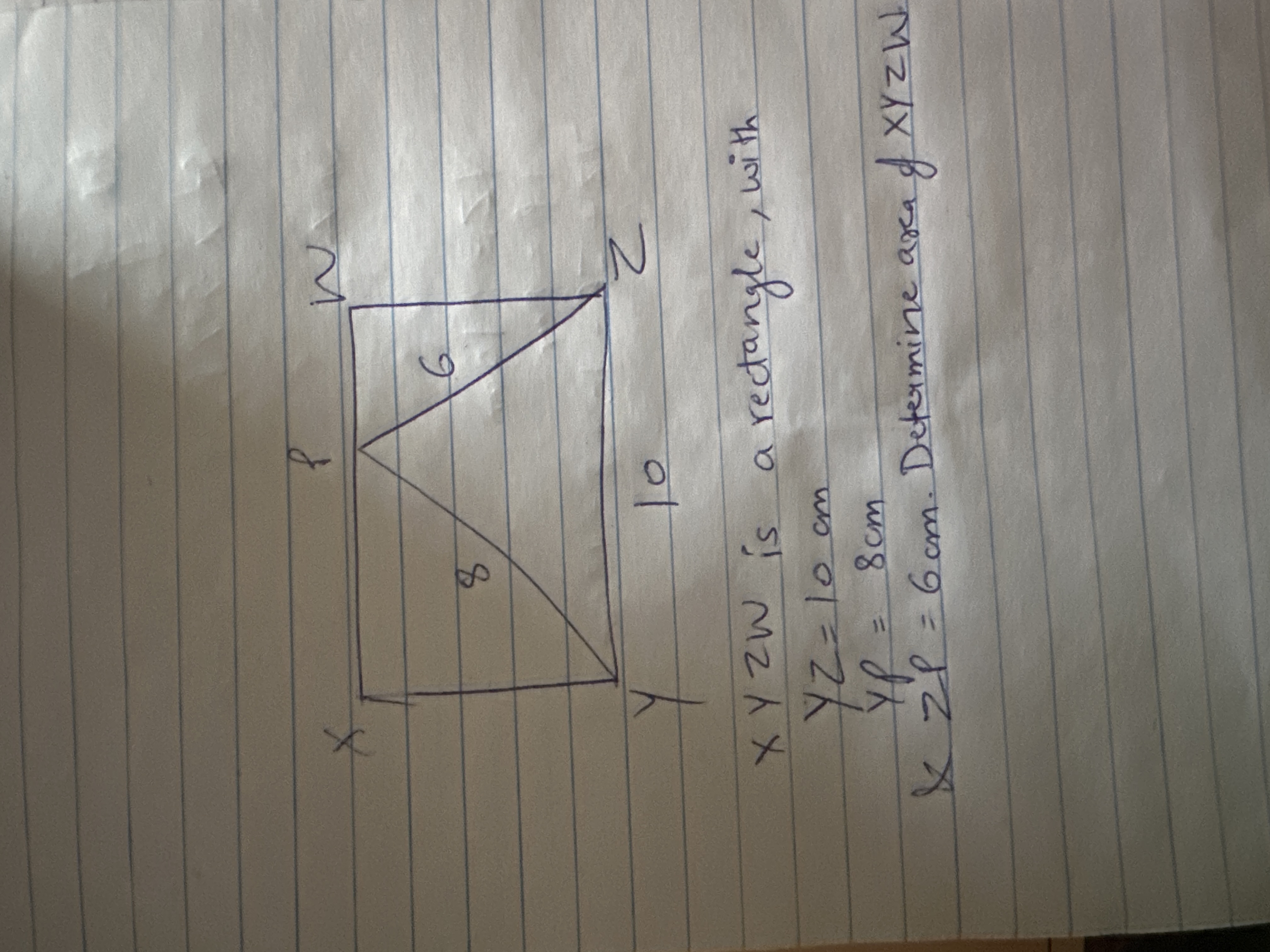 Solved Math Contest XYZW is a rectangle, with YZ=10cm | Chegg.com