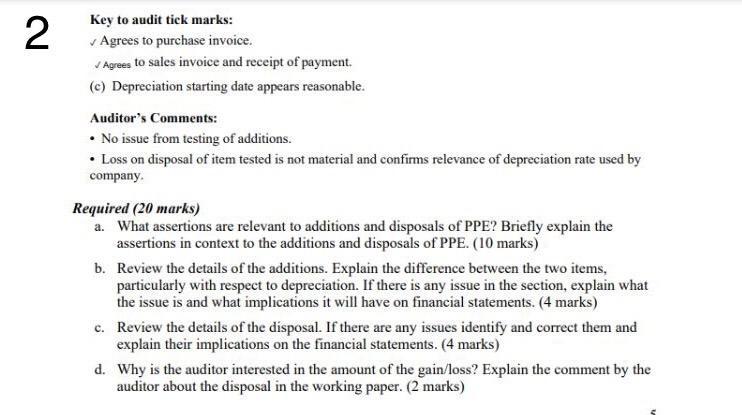 Solved Key to audit tick marks: Agrees to purchase invoice. | Chegg.com