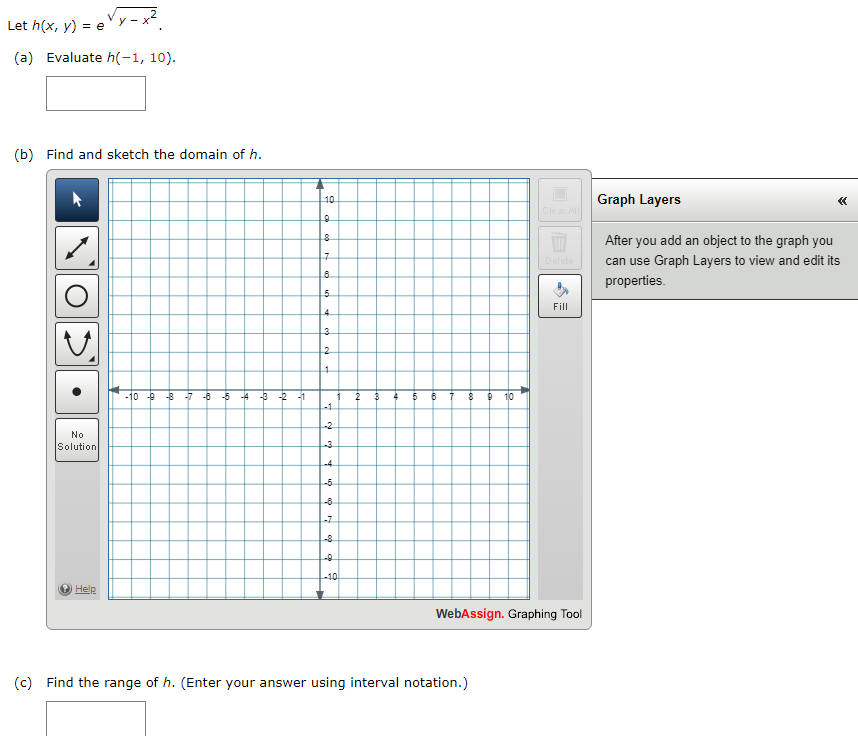 Solved Let h(x,y)=ey−x2. (a) Evaluate h(−1,10) (b) Find and | Chegg.com