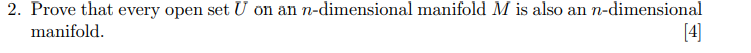 Solved 2. Prove that every open set U on an n-dimensional | Chegg.com