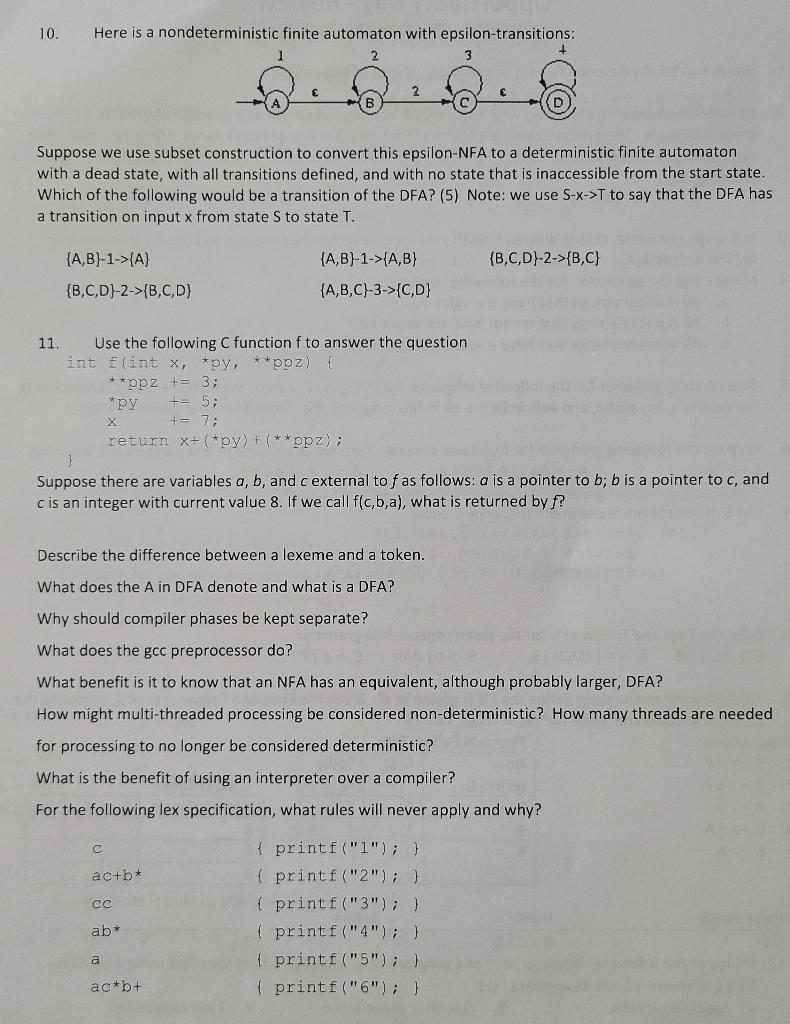 Solved I want to know question number 11. I would be | Chegg.com