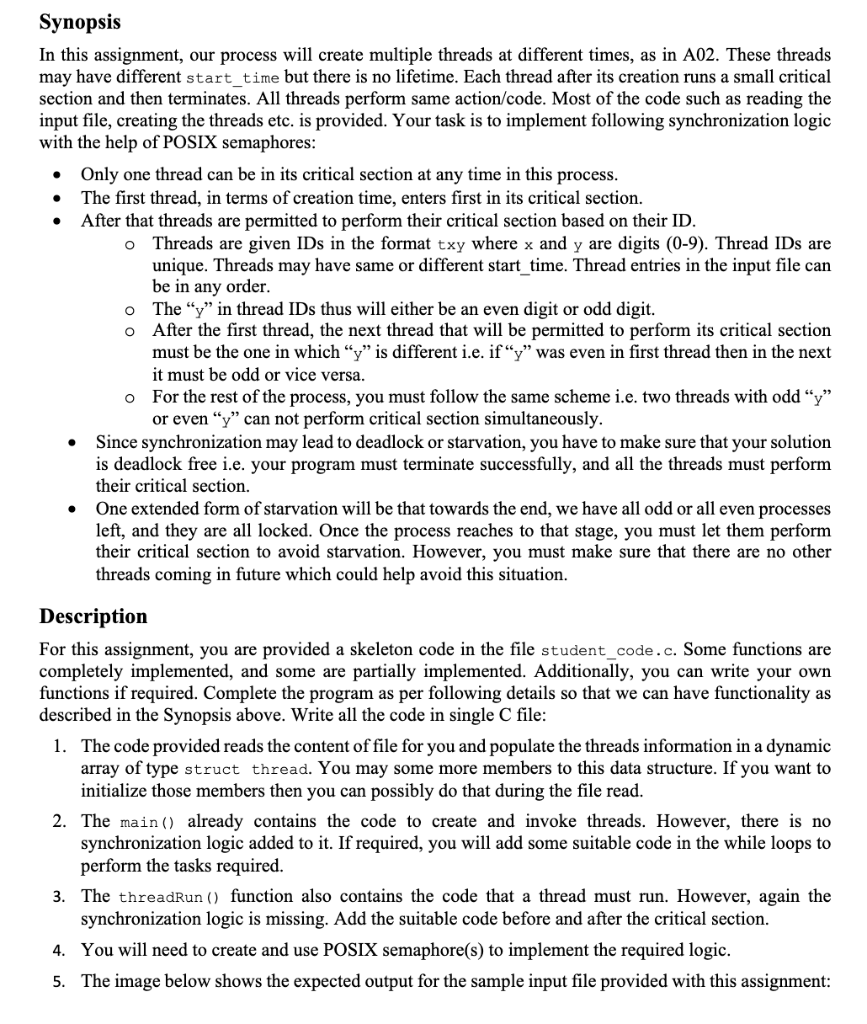 Semaphores, deadlocks, and starvation: Please answer | Chegg.com