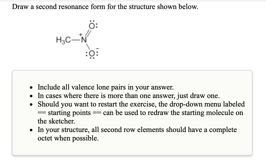 Solved Draw a second resonance form for the structure shown | Chegg.com