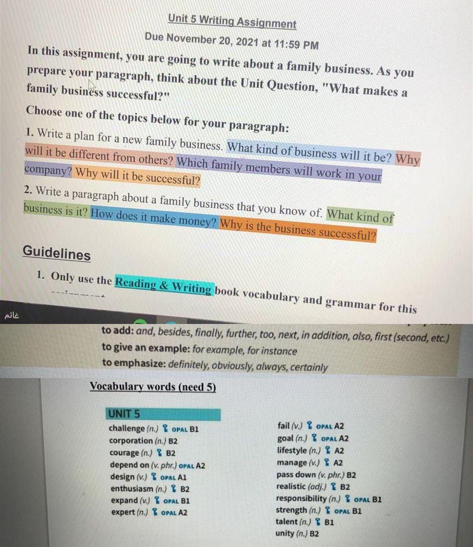 Solved Unit 5 Writing Assignment Due November 20, 2021 at | Chegg.com