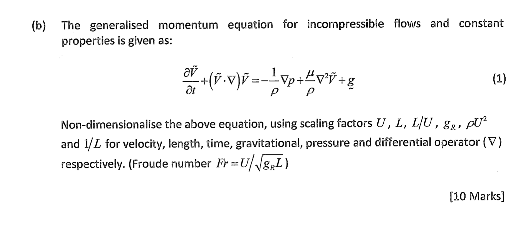 Solved The generalised momentum equation for incompressible | Chegg.com
