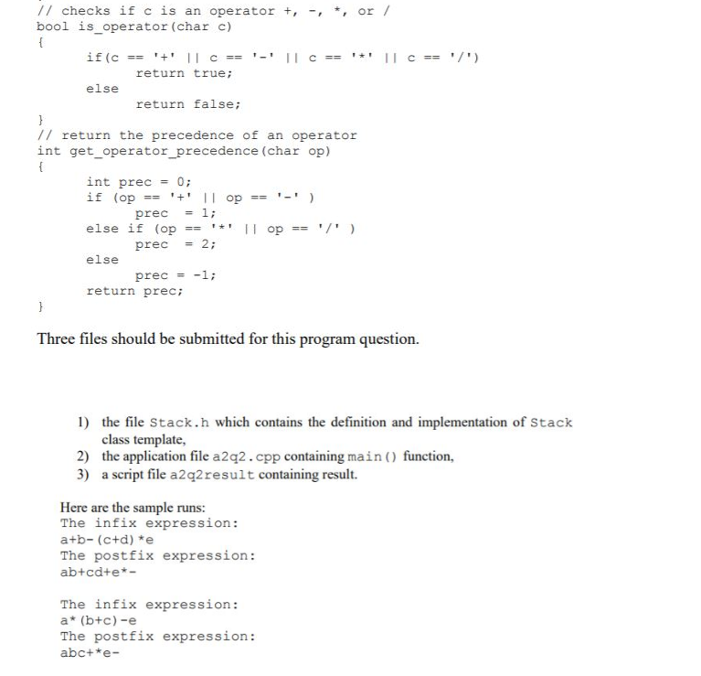 Solved 2. [30 marks] (Stack Application Infix to Postfix | Chegg.com