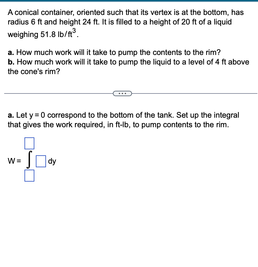 Solved A conical container, oriented such that its vertex is | Chegg.com