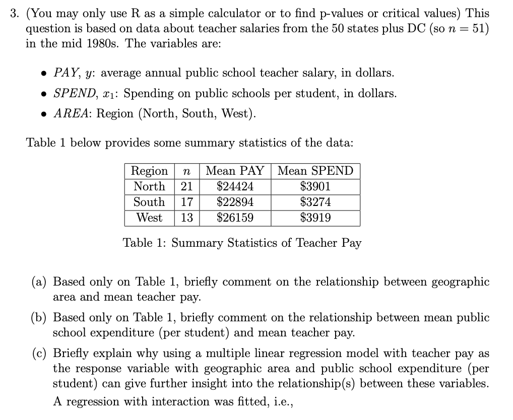 Solved (You may only use R as a simple calculator or to find | Chegg.com
