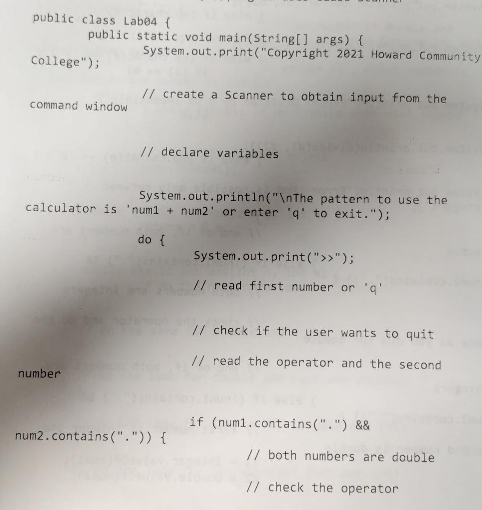 Solved For this lab, we will be creating a four function | Chegg.com